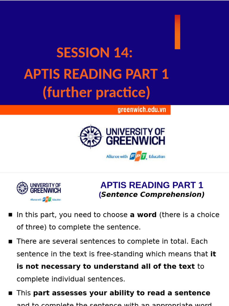 Session 14 - Reading Part 1 | PDF