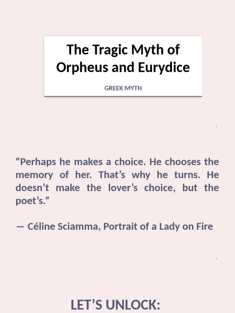 Orpheus and Eurydice: A Tragic Love Story | PDF | Orpheus | Hades