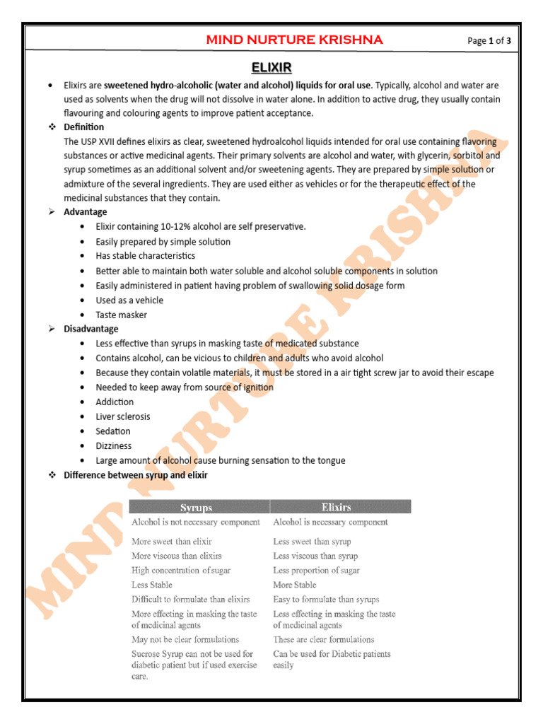 L-7 Elixir | PDF | Ethanol | Solubility