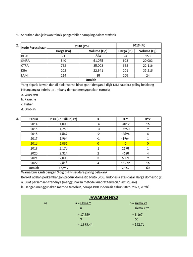 Soal Uas Statistik-1 | PDF