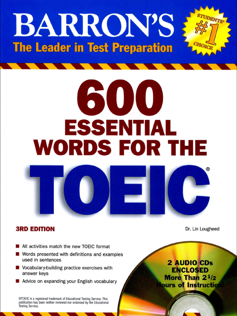 Barron 600 Essential Words For The Toeic | PDF