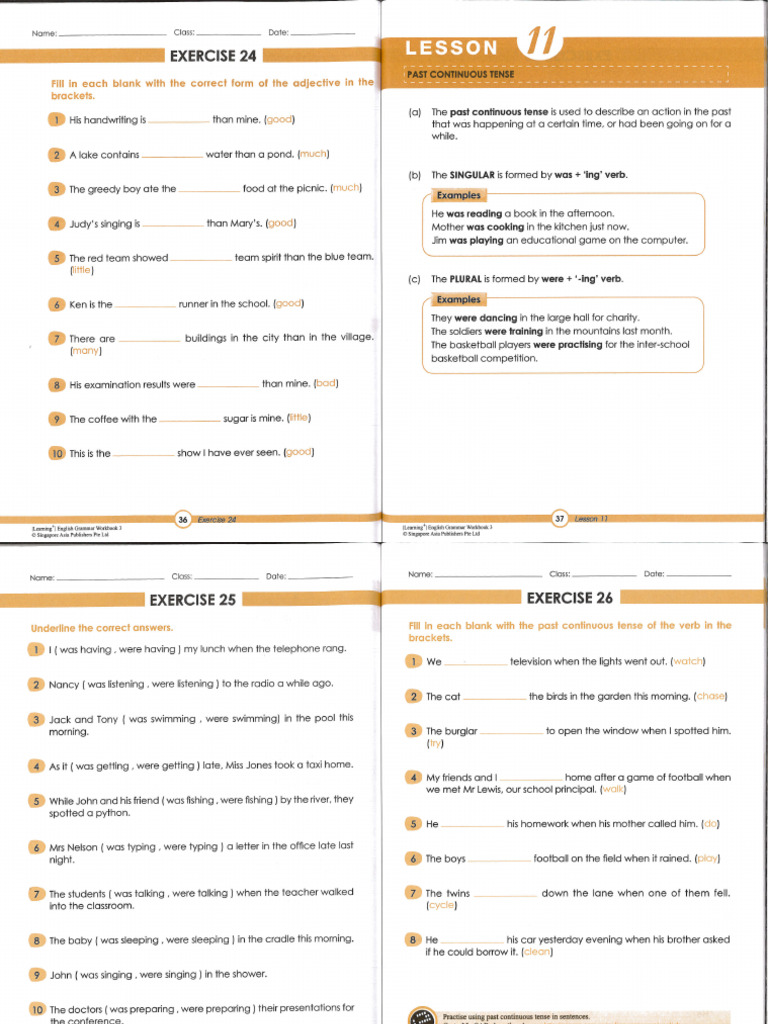 Grammar Book 3 Unit 11 - 20 | PDF