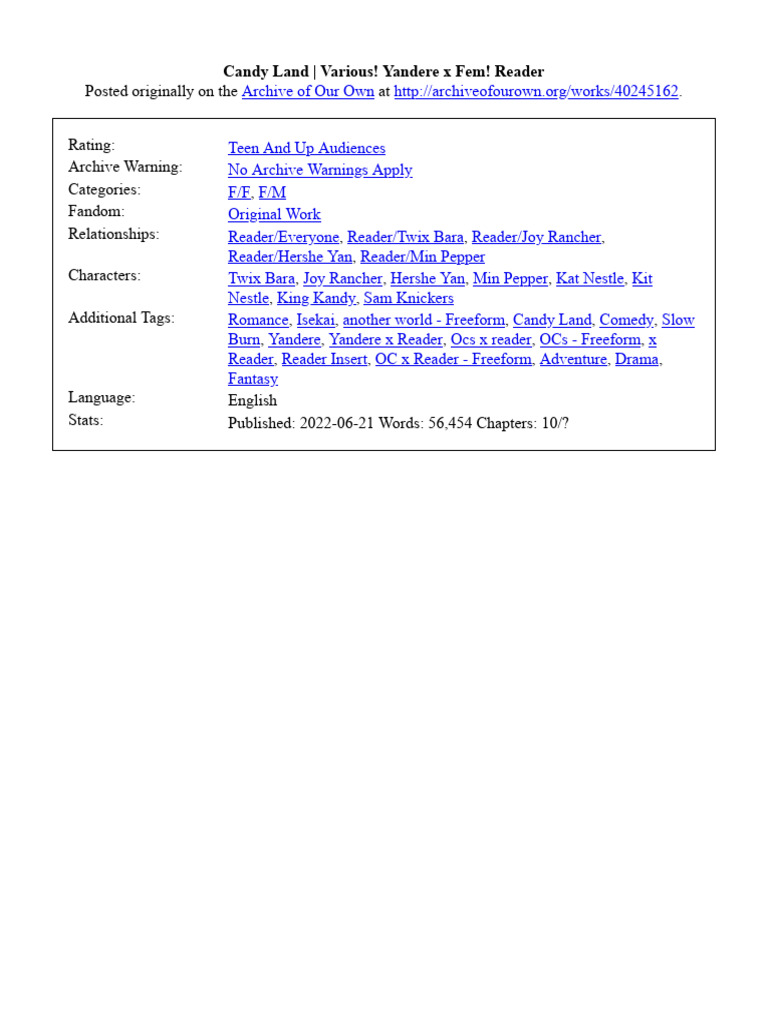 Sweet Isekai: Yandere Candy Land | PDF | Candy