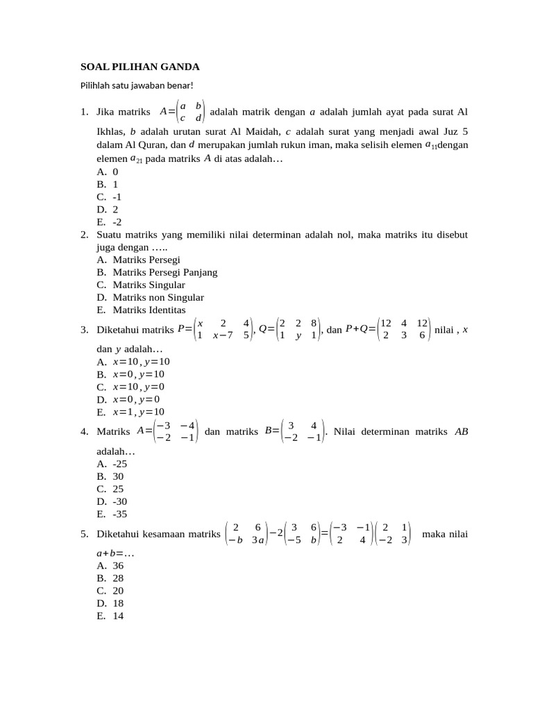 soal STS Math kelas XI | PDF