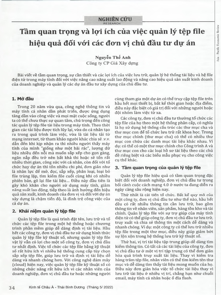 Tam Quan Trong Cua Viec Quan Ly Luu File Khi Lam Viec | PDF