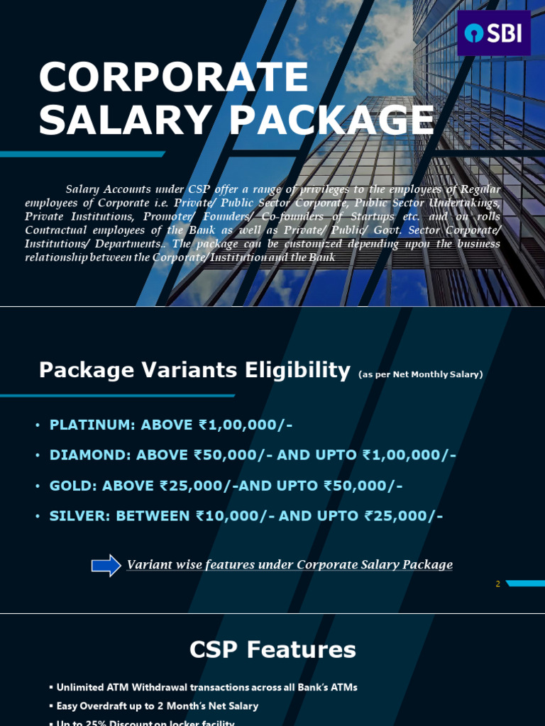 Corporate Salary Package Benefits Overview | PDF | Debit Card | Banks