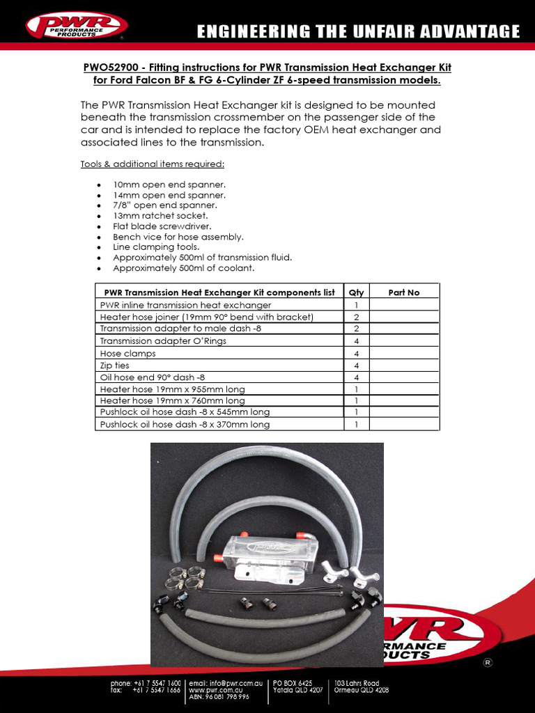 PWO52900 Fitting Instructions | PDF