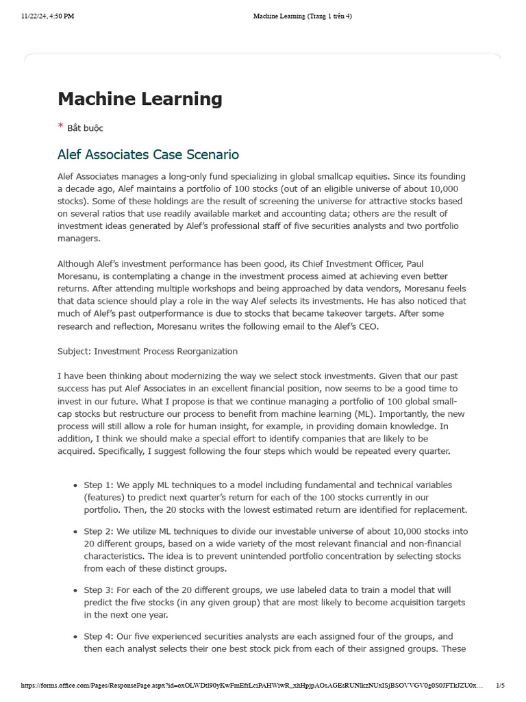 Machine Learning (Trang 1 trên 4) | PDF | Machine Learning | Regression Analysis