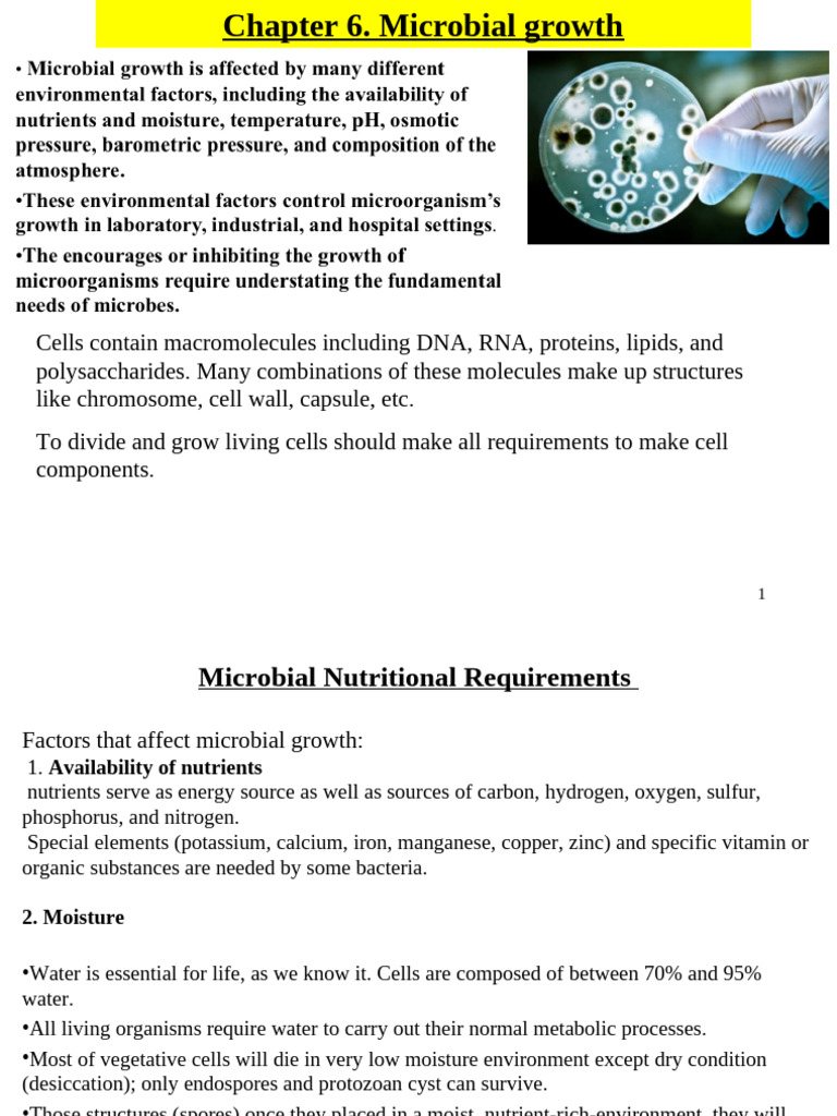 Chapter 6 - Microbial Growth_modified | PDF | Bacteria | Microorganism