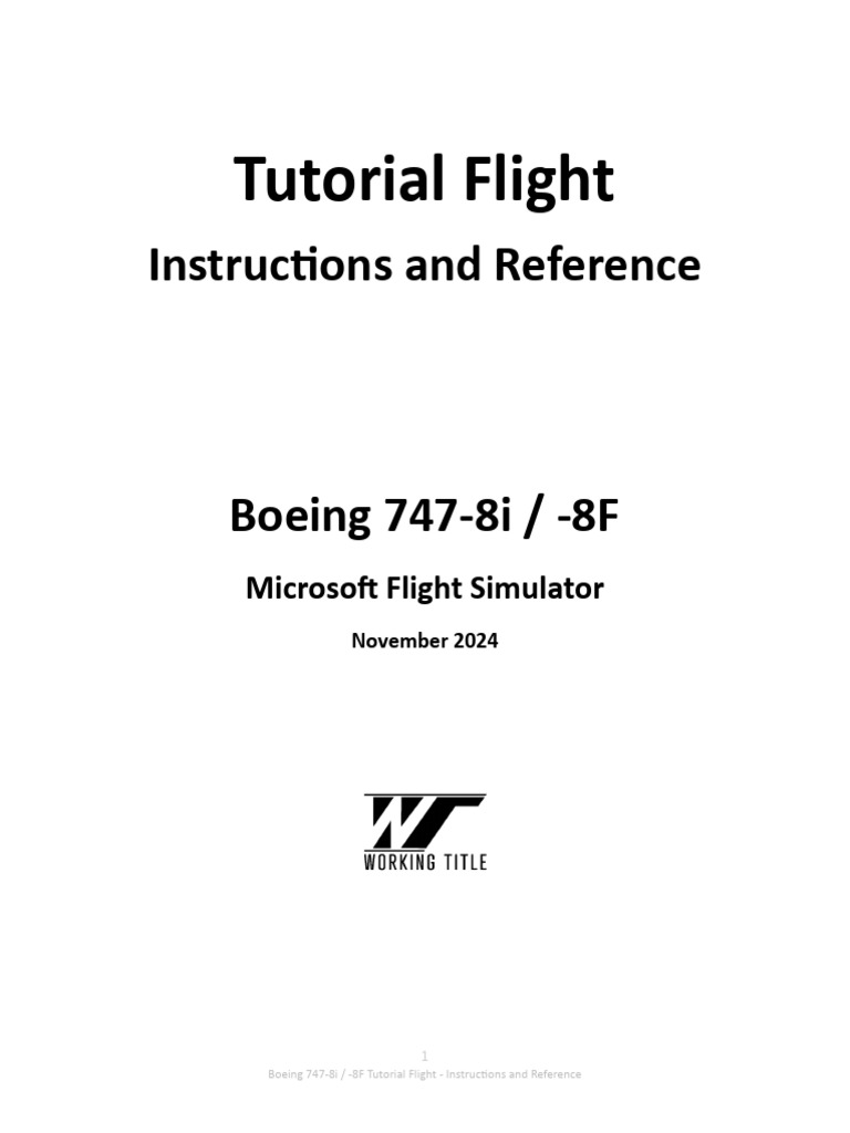 B747 8i 8f Tutorial Flight Instructions and Reference | PDF | Cockpit ...