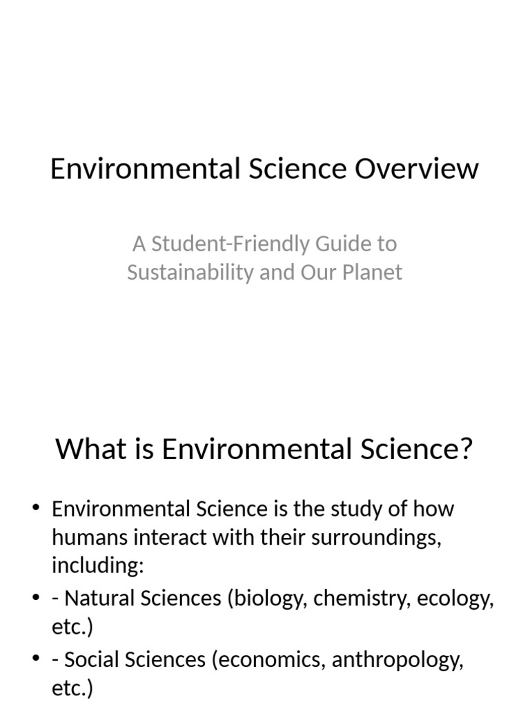 Environmental Science Overview | PDF | Sustainability | Environmental ...
