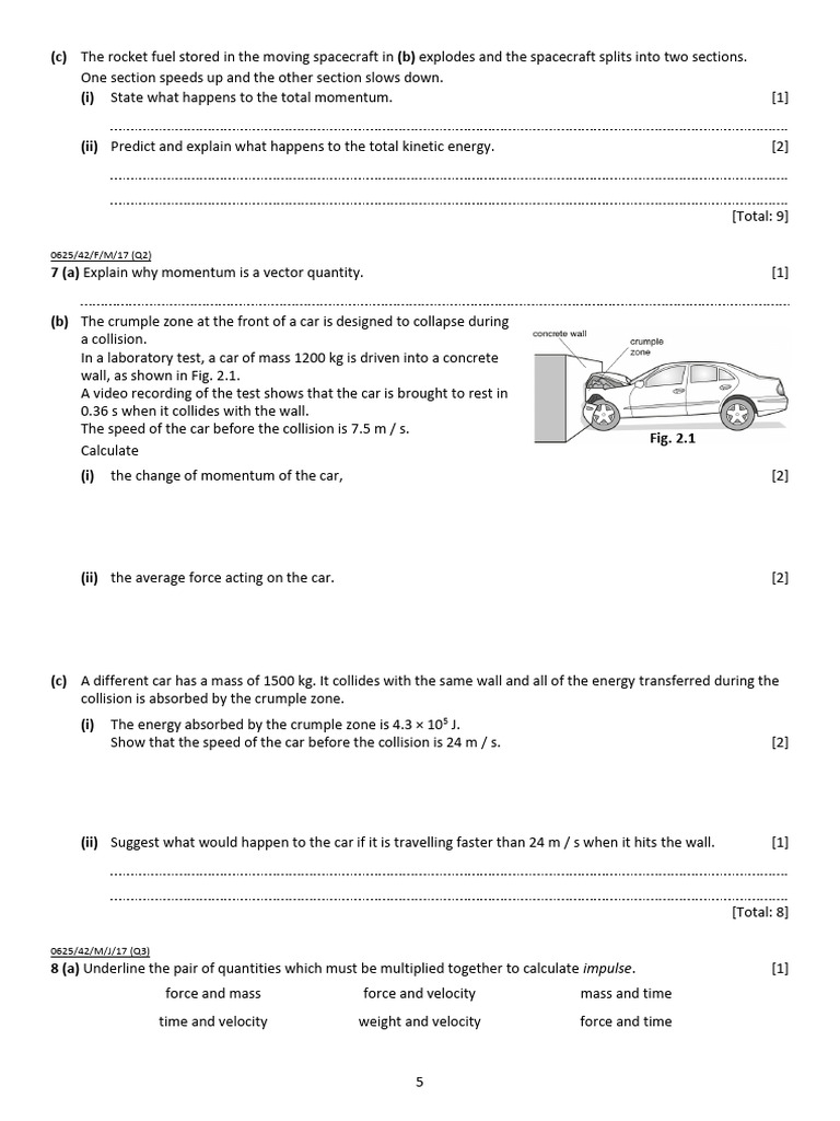 Impulse and Momentum Worksheet 4 | PDF