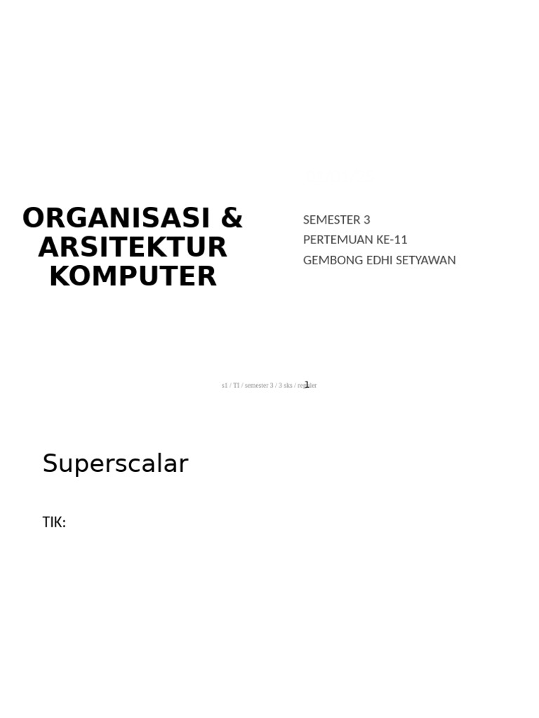 12. Organisasi Dan Arsitektur Komputer - Superscalar | PDF | Parallel Computing | Central ...