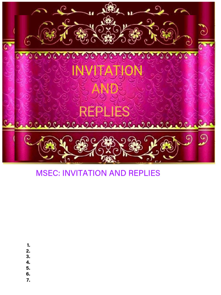 Formal Invitation And Replies | PDF