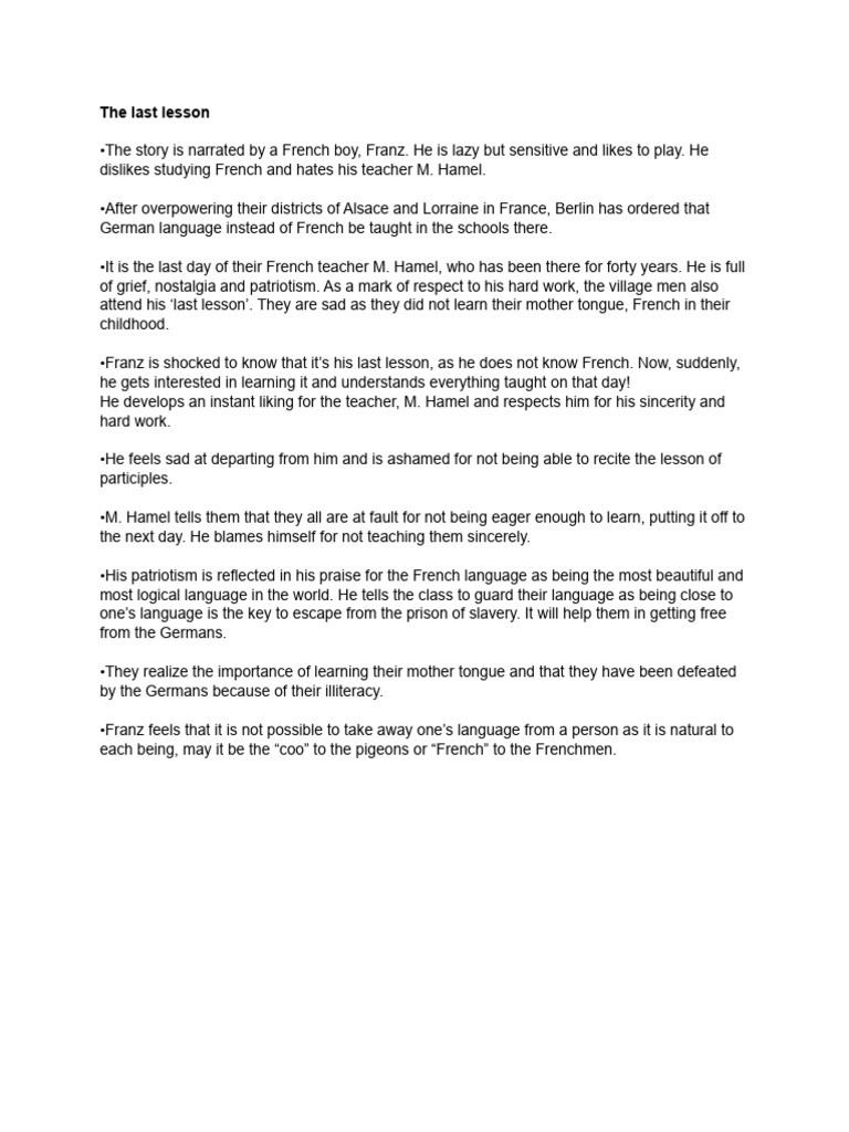 The last lesson | PDF