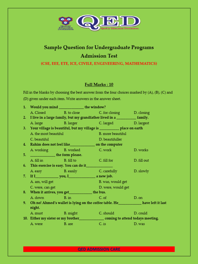 Cse, Eee, Ete, Ice, Civile, Engineering, Mathematics Ewu Sample Question | PDF | Inductor ...