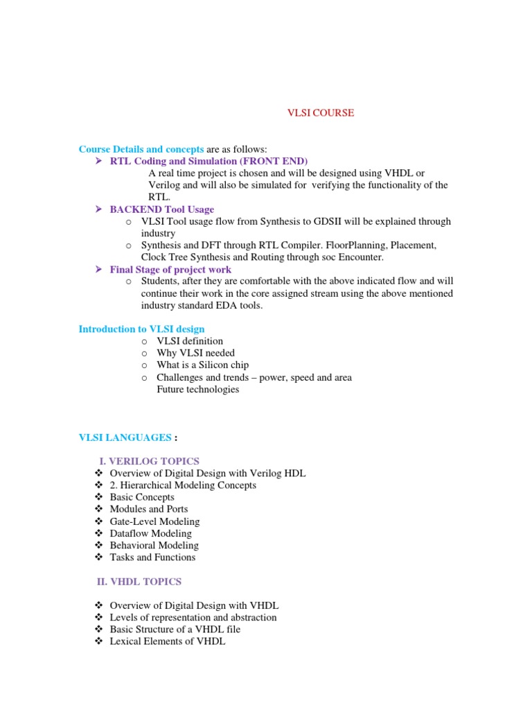 Vlsi Course Final - LOGIC DESIGN | PDF | Logic Synthesis | Vhdl