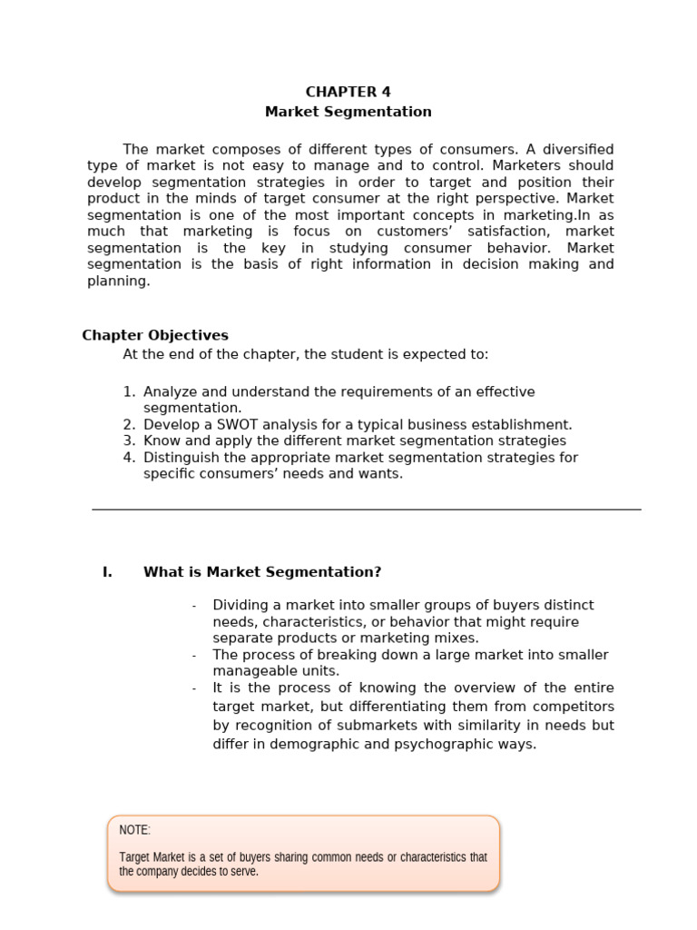 CHAPTER-4 | PDF | Marketing | Market Segmentation