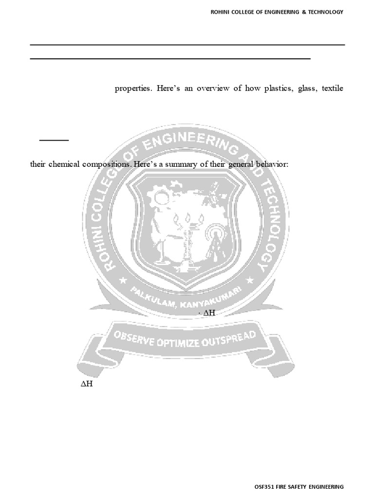 1.5 Behavior of Non-Structural Materials On Fire - Plastics, Glass ...