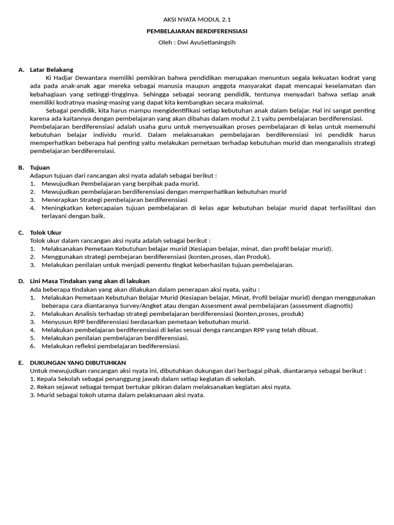 AKSI NYATA MODUL 2.1 | PDF