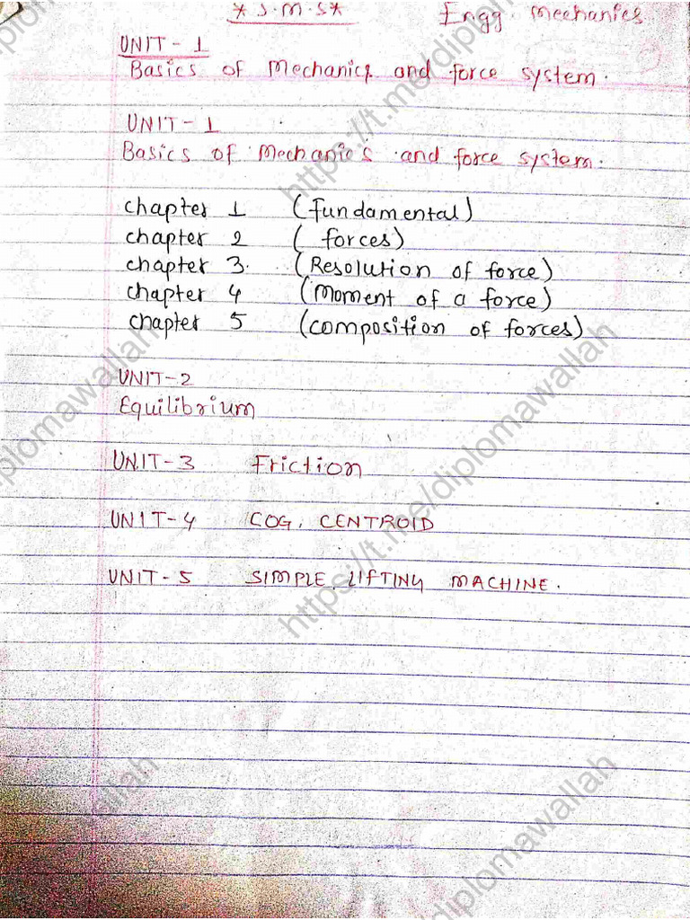 Engg Mechanics FULL NOTES by Abysilentknight. | PDF