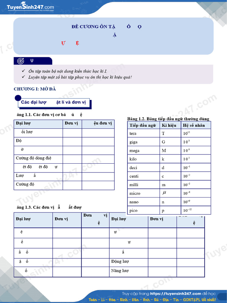 De Cuong On Tap hk1 Mon Vat Li 10 1730449794 | PDF