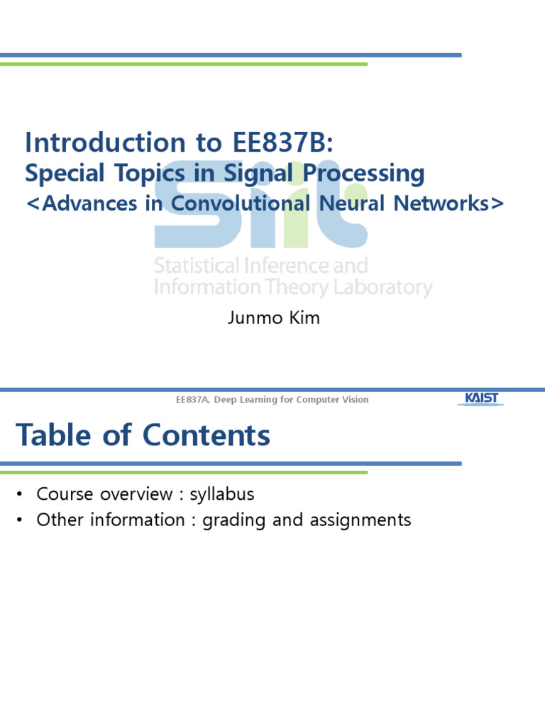 EE837 2024 Introduction | PDF | Deep Learning | Artificial Intelligence