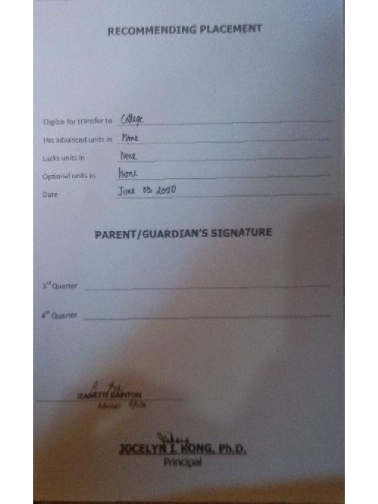 Report Card Back | PDF