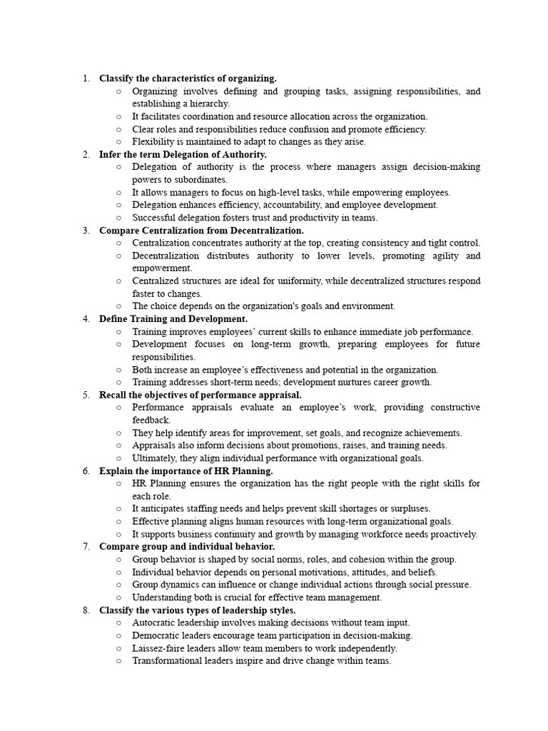 Pom Question Bank Answers | PDF | Leadership | Audit