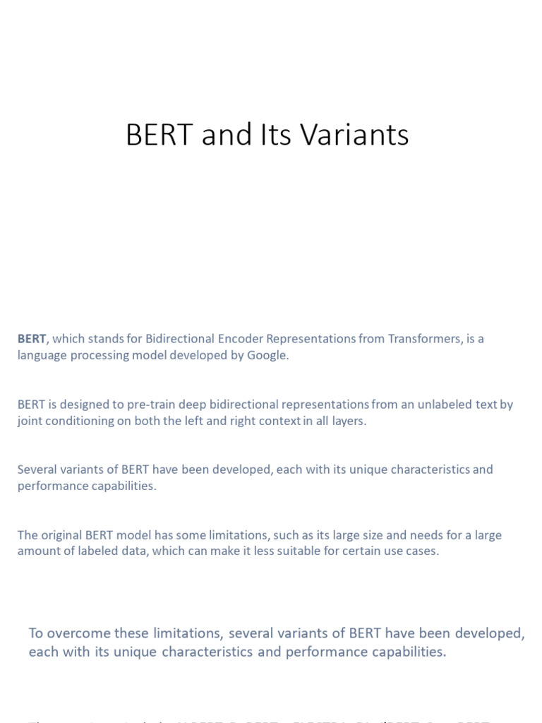 BERT and Its Variation | PDF | Deep Learning | Cognitive Science