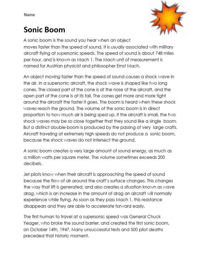 Sonic Boom Reading | PDF