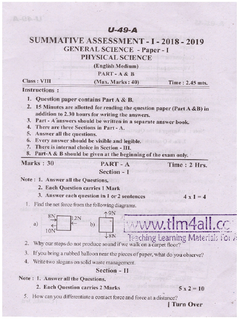 Tlm4all@Sa 1 8th Class Ps em 2018 2019 | PDF