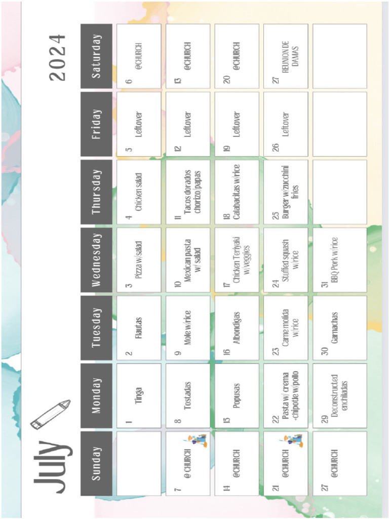 July Food Calendar | PDF
