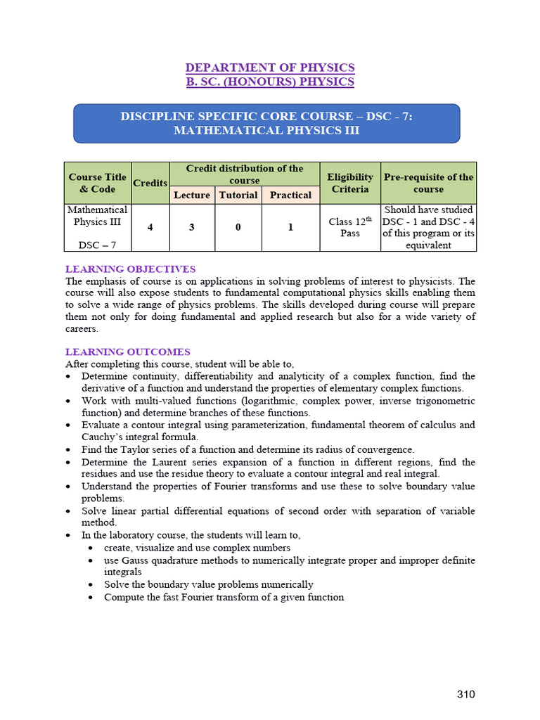 bsc syllabus | PDF | Entropy | Integral