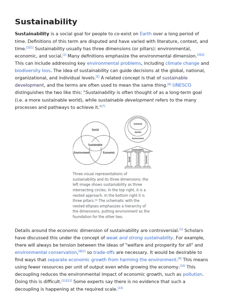 Sustainability - Wikipedia | PDF | Sustainability | Sustainable Development