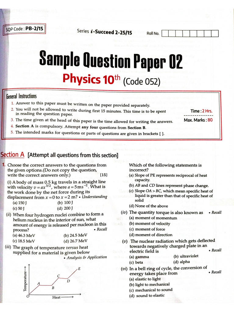 Model Test Paper-4 (X) | PDF