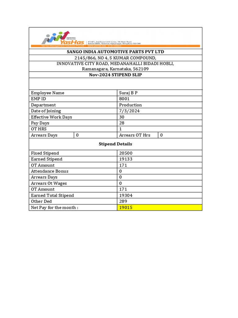 November 2024 Stipend Slips Summary | PDF | Payments | Wages And Salaries