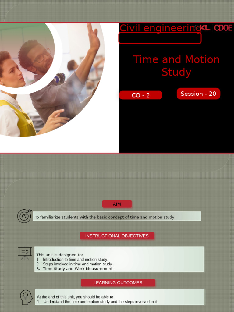 Session 20_Time and motion study | PDF