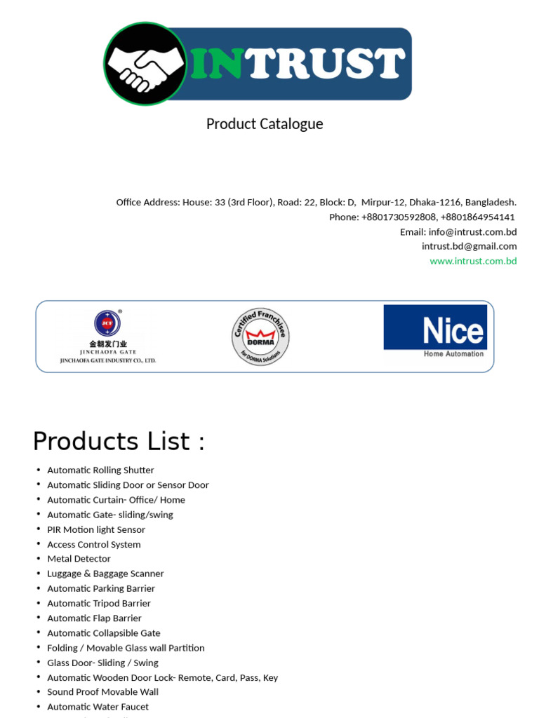 InTrust Company Profile | PDF | Door