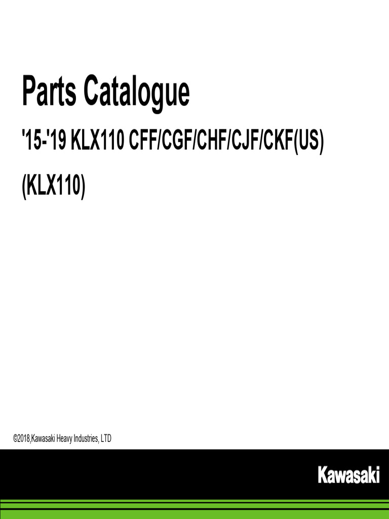 KLX110 Parts Catalogue '15-'19 | PDF | Vehicles | Motor Vehicle