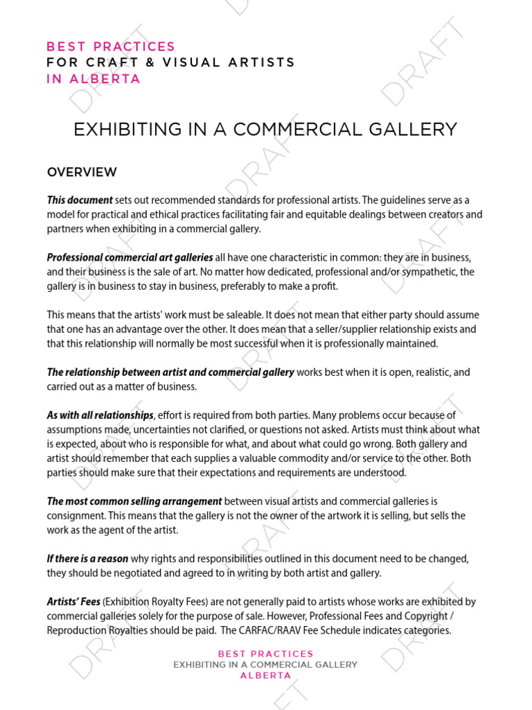 5 Best Practices Commercial Galleries Mar 14 | PDF | Payments | Copyright