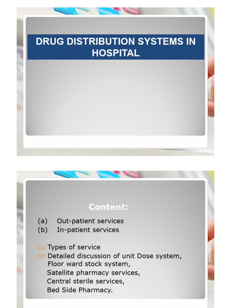drug distribution systems | PDF | Pharmacy | Prescription Drugs