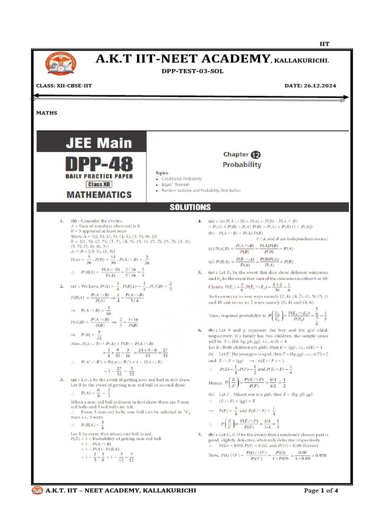 Dpt 03 Maths | PDF