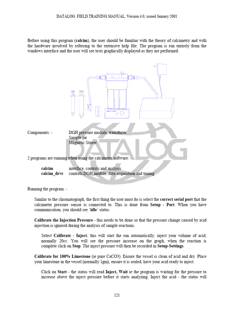 Calcimeter Instructions | PDF | Calibration | Software