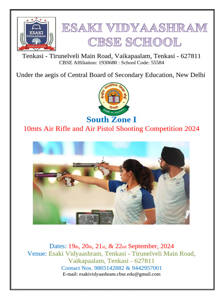 Rifle Shooting Registration form South Zone (02.09.2024) | PDF | Flight ...