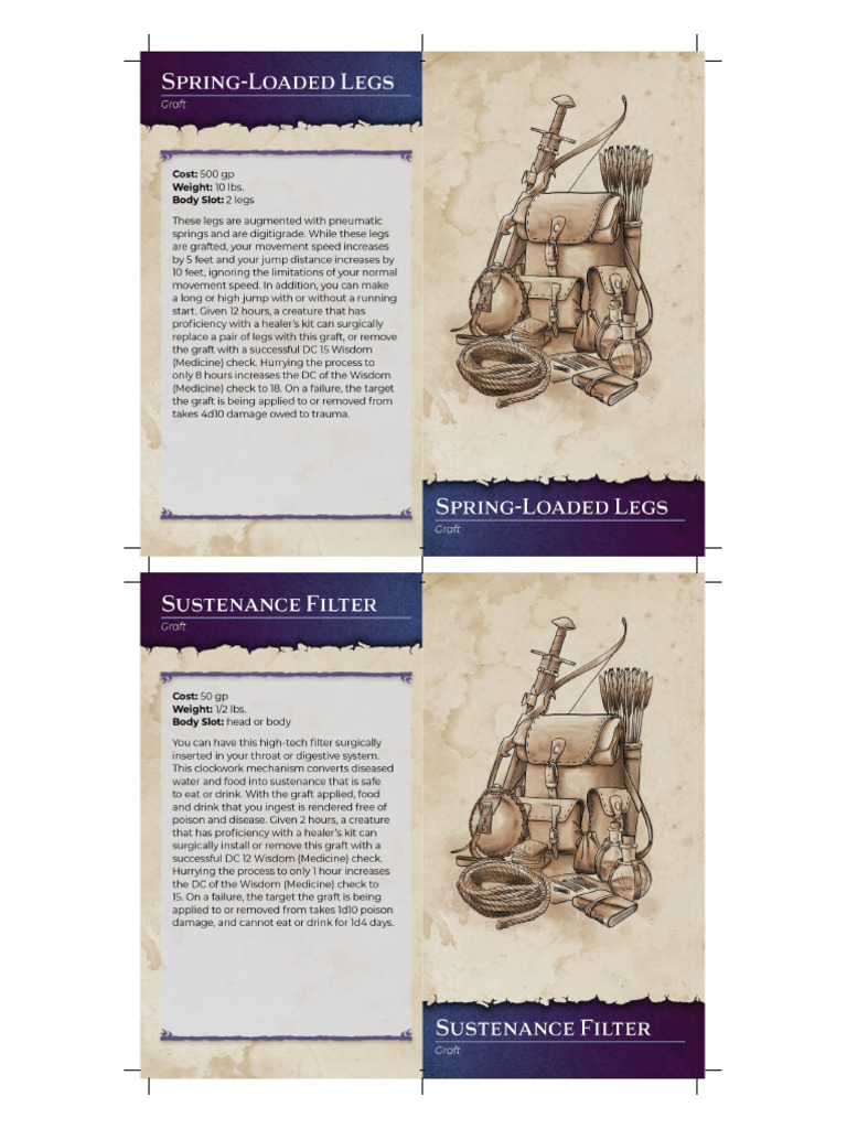 graft spring-loaded legs + graft sustenance filter | PDF