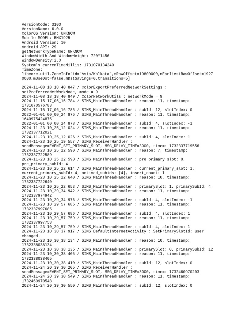 SIM Card Slot Activity Log | PDF | Mobile Software | Tablet Computer