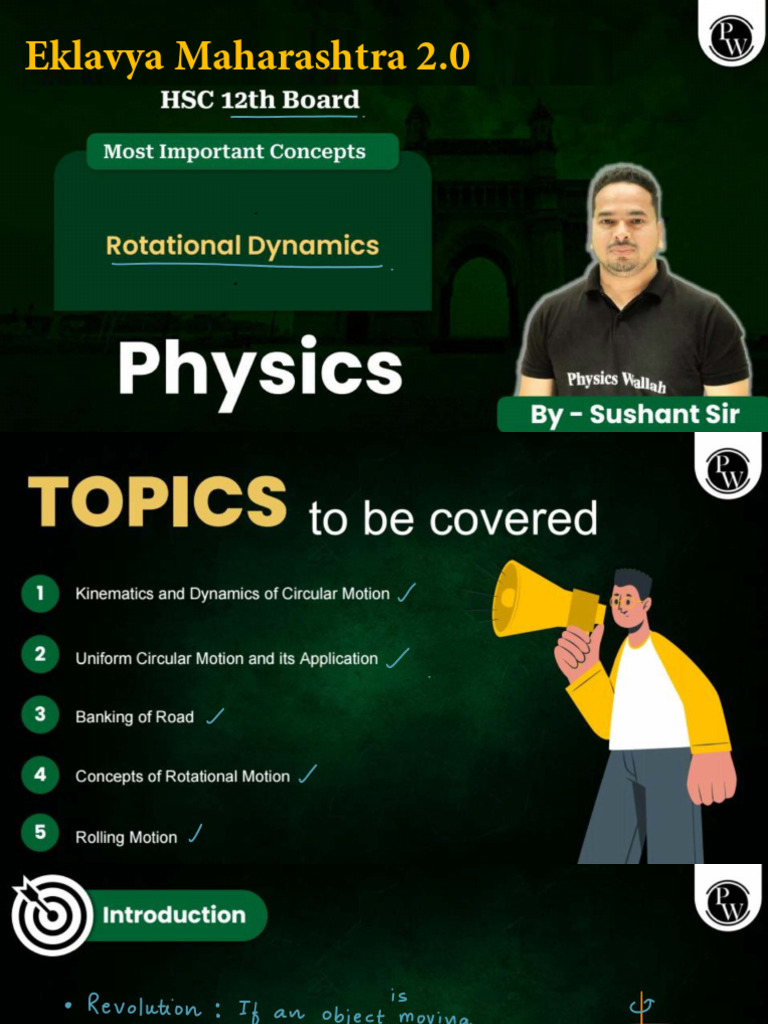 Rotational Dynamics Class Notes PDF | PDF