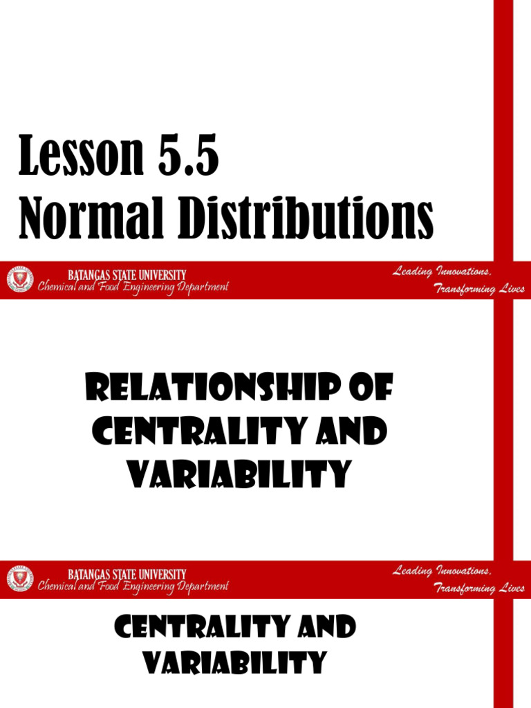 Lesson 5- Normal Distribution | PDF | Standard Score | Probability Distribution