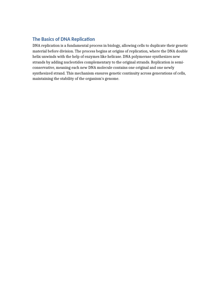 Dna Replication Basics Pdf 7549